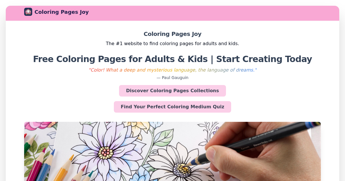 Coloring Pages Joy | Coloring Pages for Adults & Kids