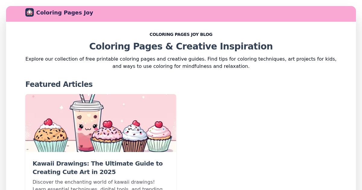 Coloring Pages Joy Blog - Free Printable Coloring Pages for Kids & Adults