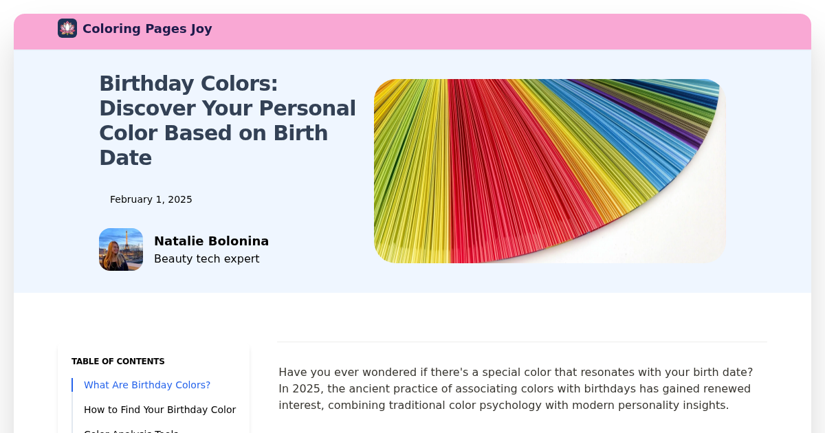 Birthday Colors: Discover Your Personal Color Based on Birth Date
